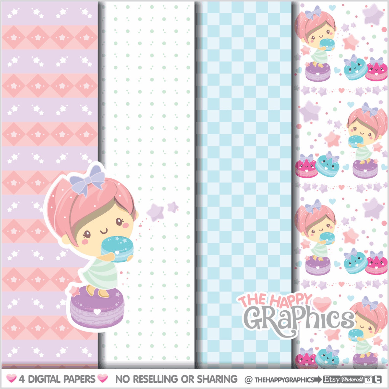 Macaron Digital Paper Macaron Pattern COMMERCIAL USE - Etsy