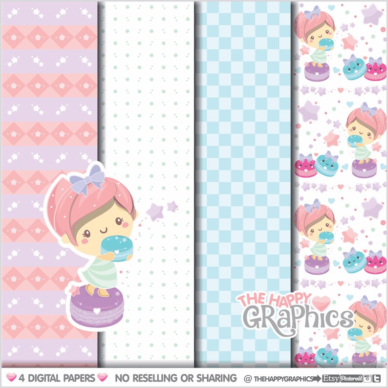 Macaron Digital Paper Macaron Pattern COMMERCIAL USE | Etsy