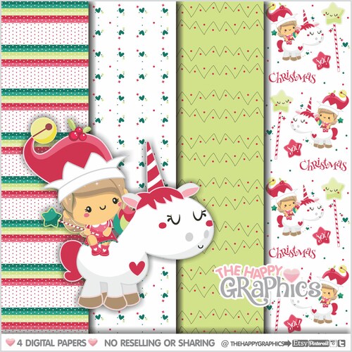 Christmas Digital Paper COMMERCIAL USE Christmas Pattern - Etsy