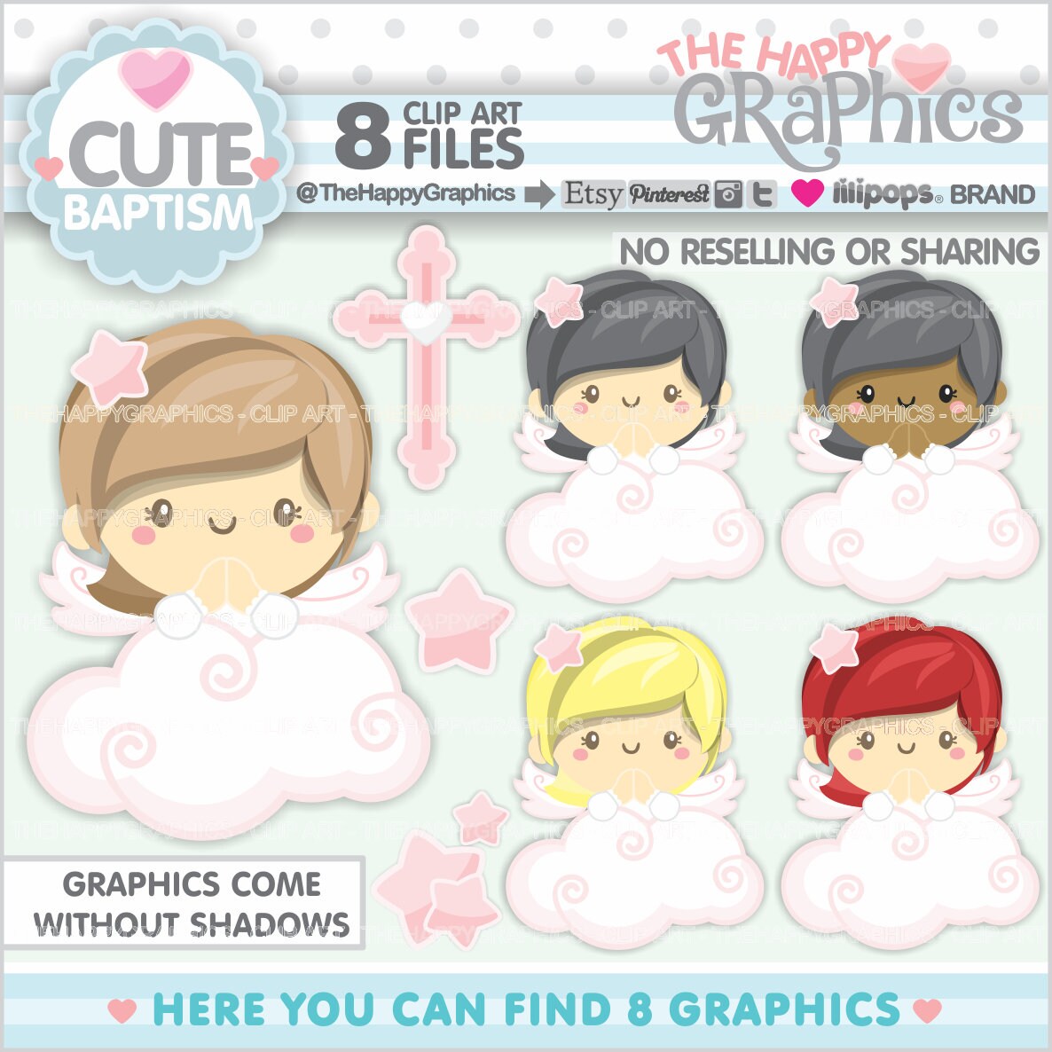 Baptism Clipart Baptism Graphics COMMERCIAL USE Angel - Etsy