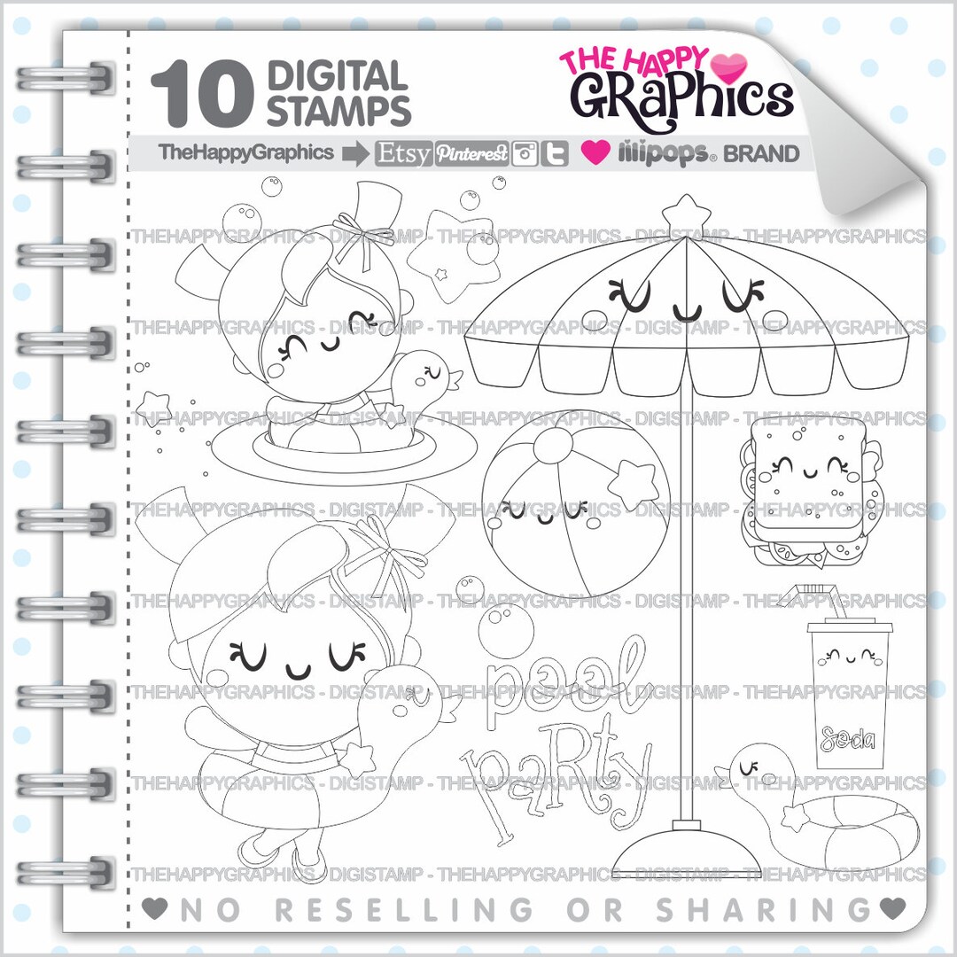 Summer Stamps, Commercial Use, Digi Stamp, Digital Image, Summer ...