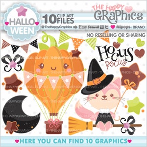 Halloween Clipart, Halloween Graphics, COMMERCIAL USE, Halloween Decor ...