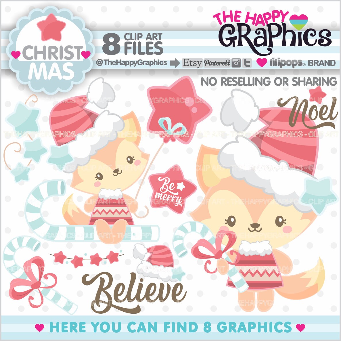 Christmas Clipart Christmas Graphics COMMERCIAL USE - Etsy