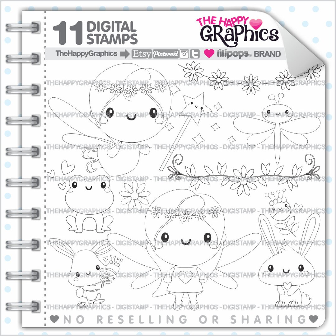 Fairy Stamp, COMMERCIAL USE, Digi Stamp, Digital Image, Fairy Digistamp ...