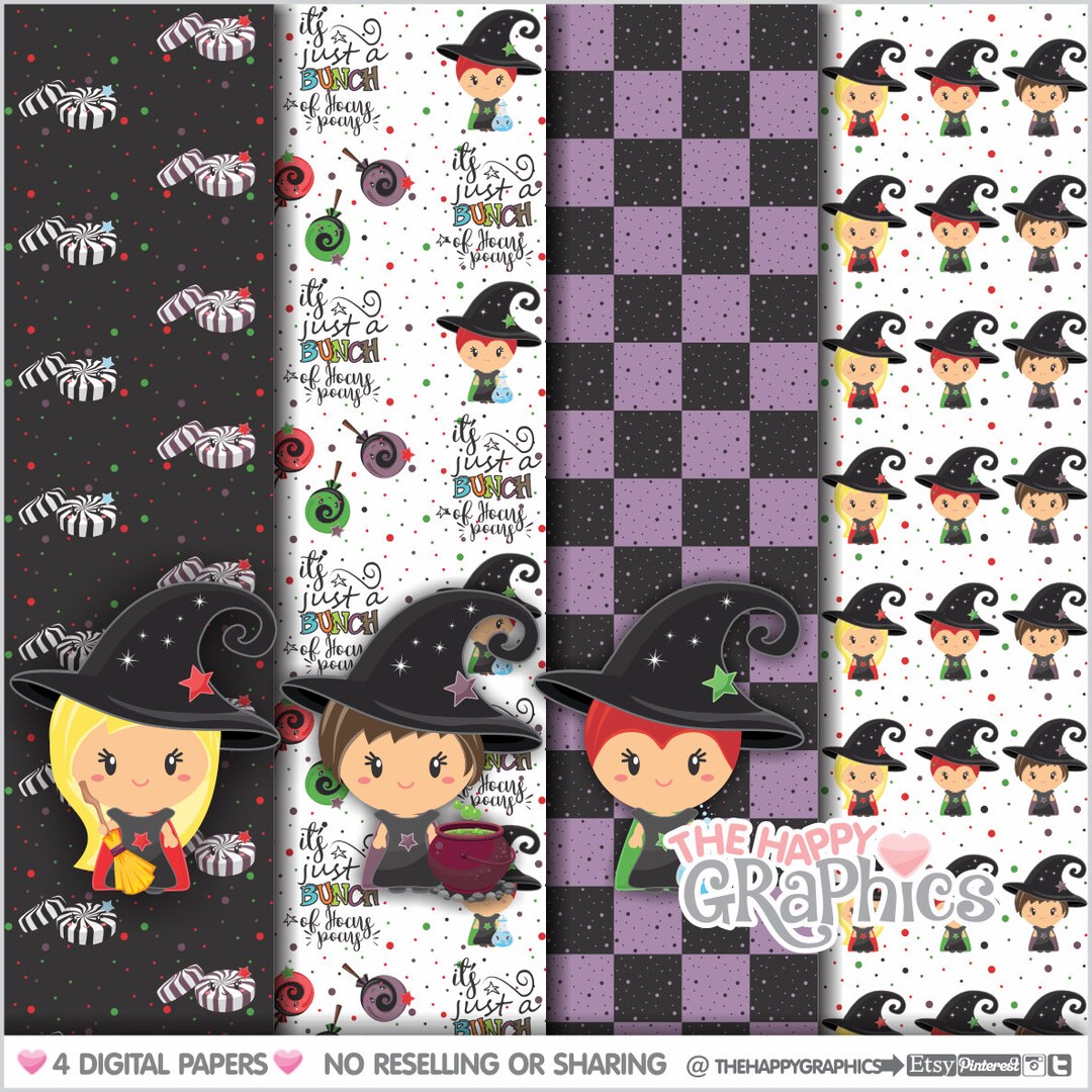 Halloween Digital Papers Witch Digital Paper Witch Digital - Etsy
