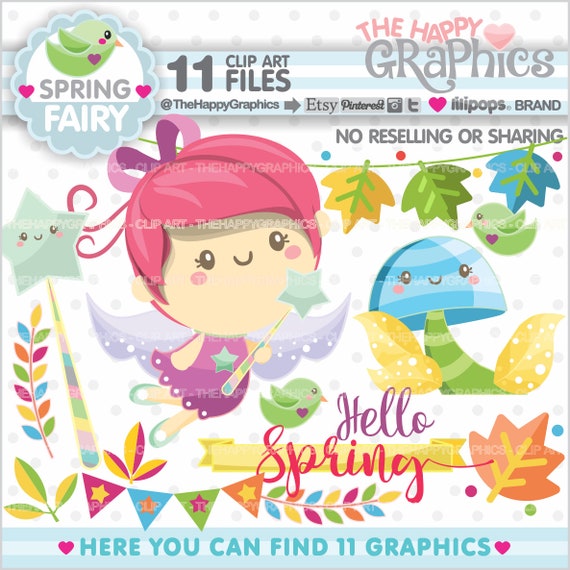 Spring Clipart Spring Graphic COMMERCIAL USE Spring Party - Etsy