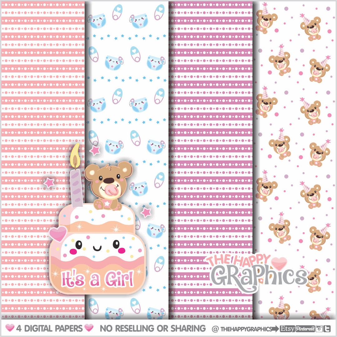 Baby Digital Paper, COMMERCIAL USE, Baby Pattern, Printable Paper ...