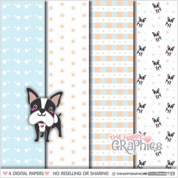 Dog Digital Paper, COMMERCIAL USE, Dog Pattern, Printable Paper, Puppy ...