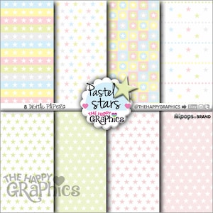 Star Digital Paper, COMMERCIAL USE, Star Pattern, Printable Paper, Star ...