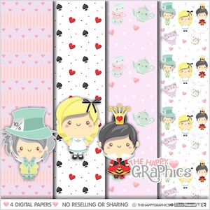 Alice Digital Paper, COMMERCIAL USE, Printable Paper, Alice in ...