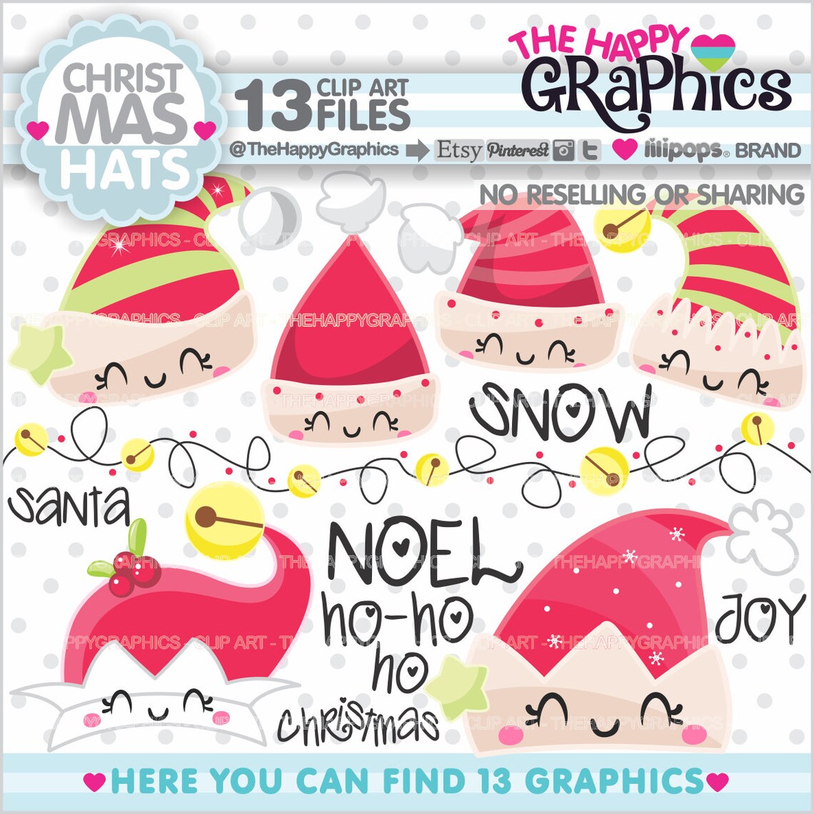 Christmas Clipart Christmas Graphics COMMERCIAL USE - Etsy