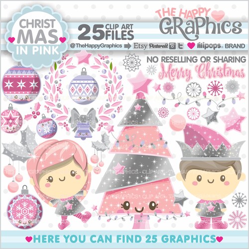 Christmas Clipart Christmas Graphics COMMERCIAL USE - Etsy