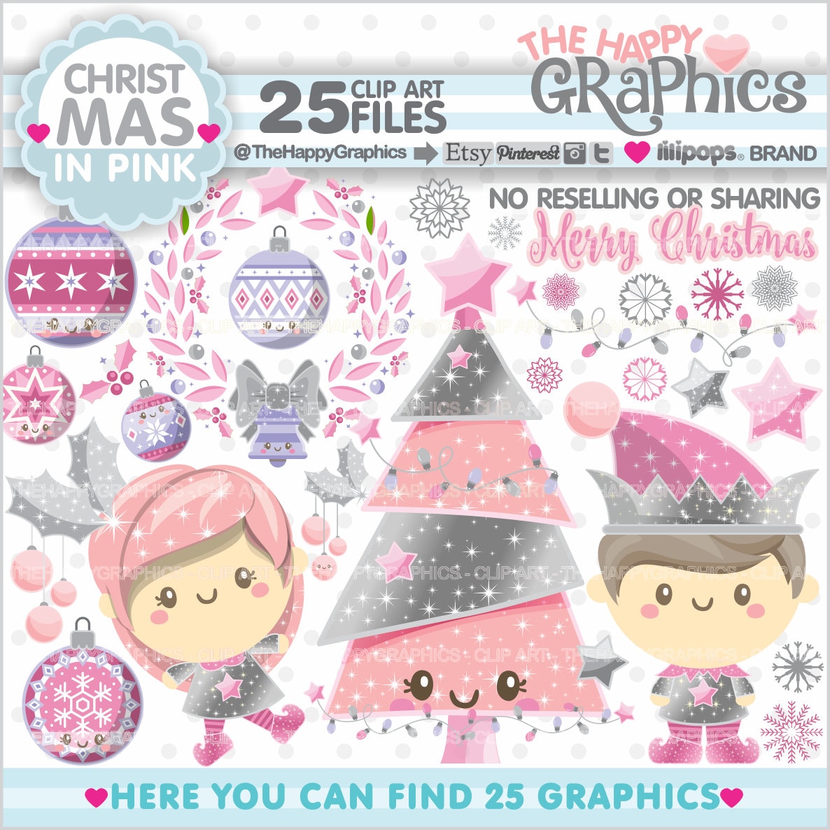 Christmas Clipart Christmas Graphics COMMERCIAL USE - Etsy