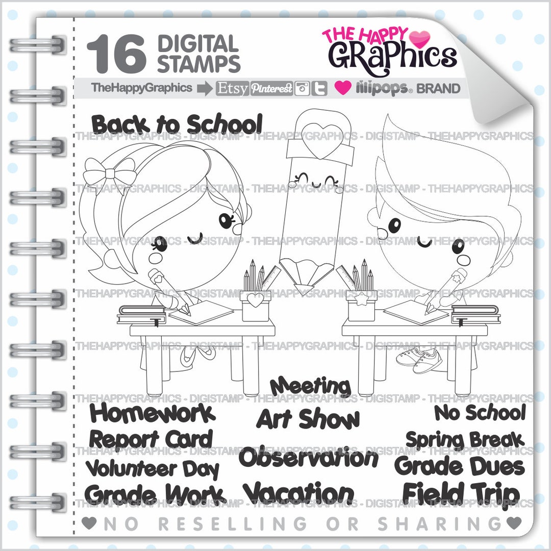 School Stamp, Commercial Use, Digi Stamp, Digital Image, School ...