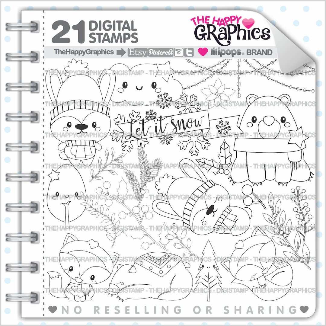 Christmas Stamp, COMMERCIAL USE, Digi Stamp, Digital Image, Christmas ...