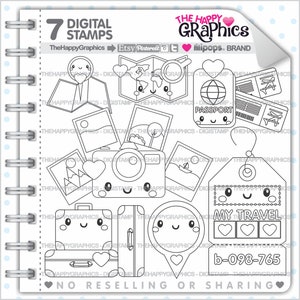 Travel Stamp COMMERCIAL USE Digi Stamp Travel Digistamp - Etsy