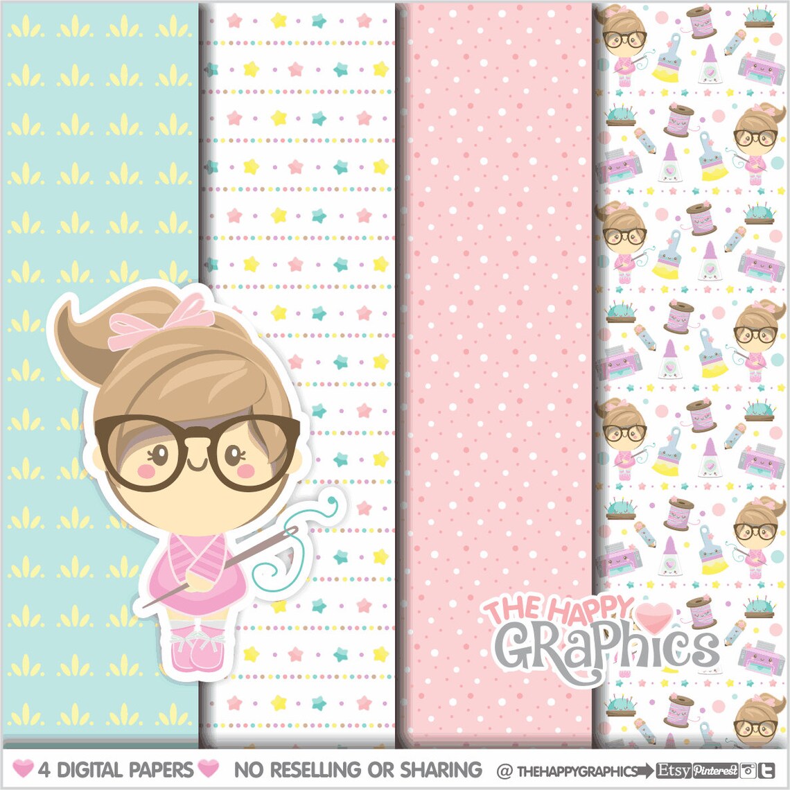 Crafty Digital Paper COMMERCIAL USE Crafty Pattern - Etsy