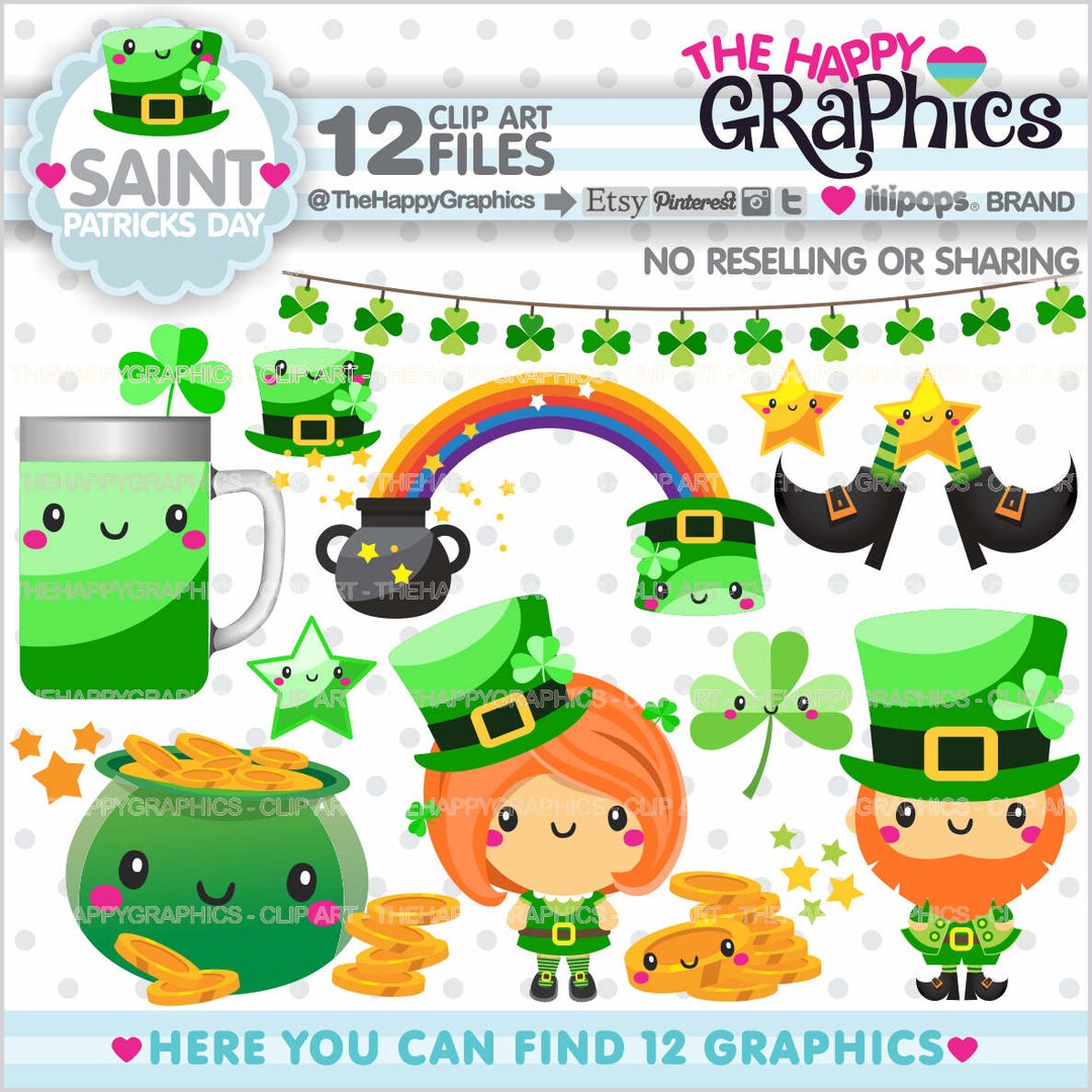 St. Patricks Day Clipart, Saint Patricks Day Clipart, COMMERCIAL USE ...