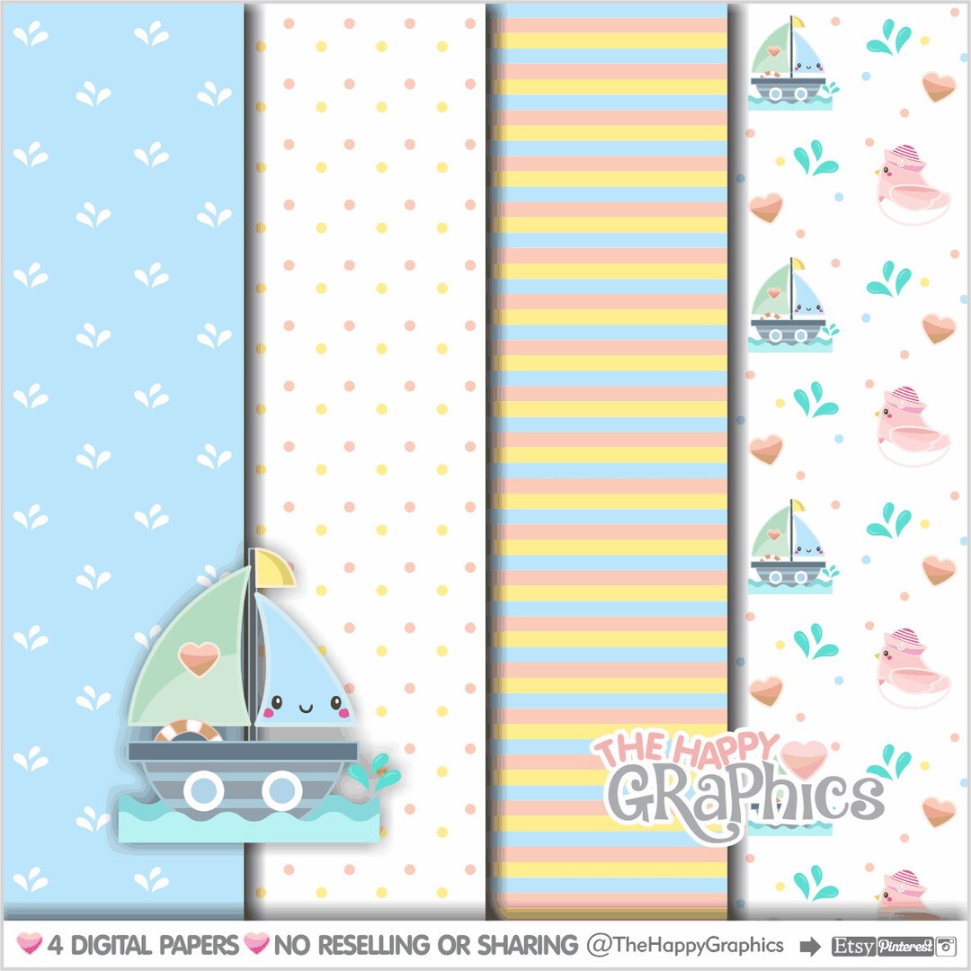 Nautical, Digital Paper, Digital Patter, Ocean Paper, Sea Paper, Navy ...