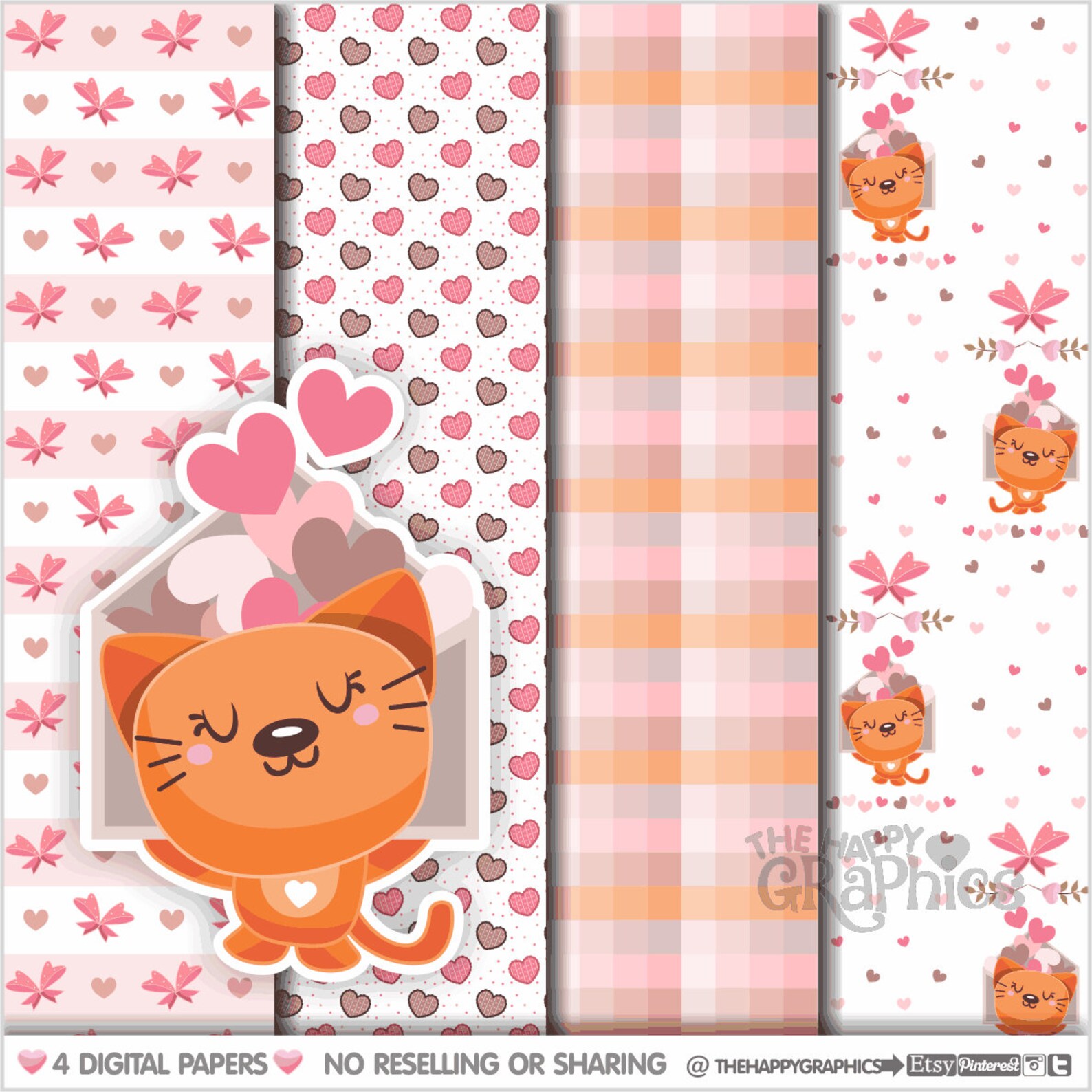 Love Digital Paper COMMERCIAL USE Valentines Day Pattern - Etsy