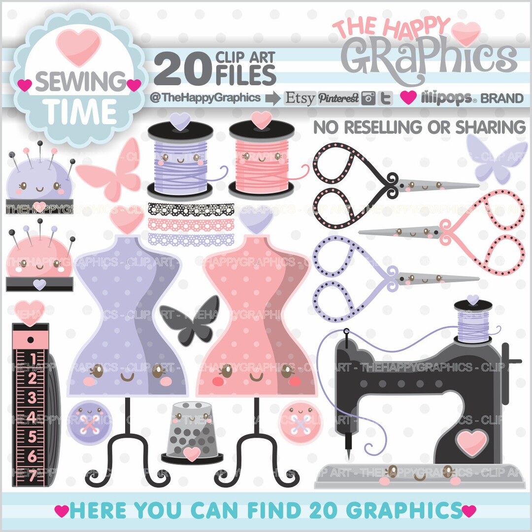 Sewing Clipart, Sewing Graphics, COMMERCIAL USE, Seamstress Clipart ...