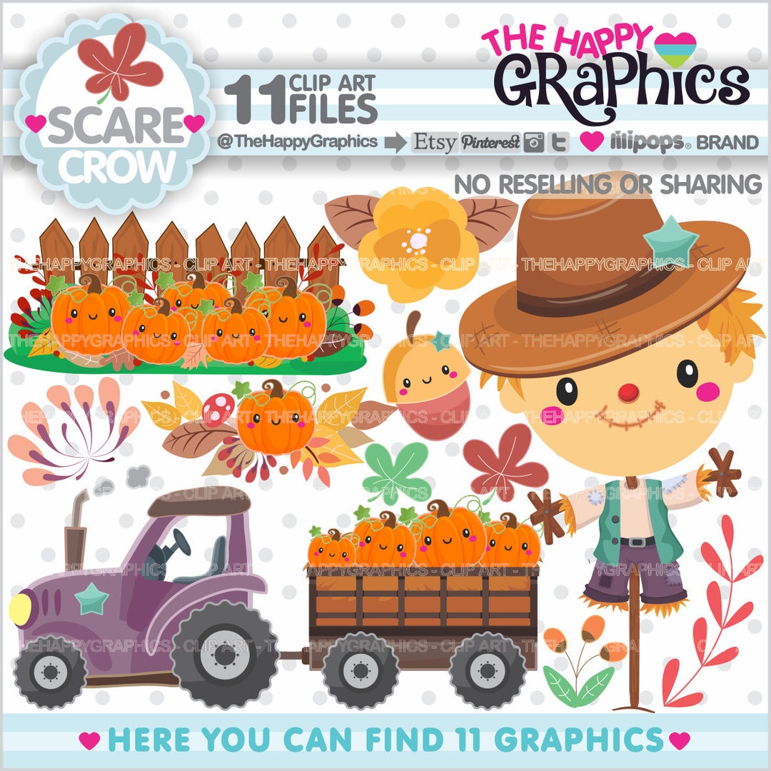 Autumn Clipart, Autumn Graphic, Scarecrow Clipart, Autumn Party ...