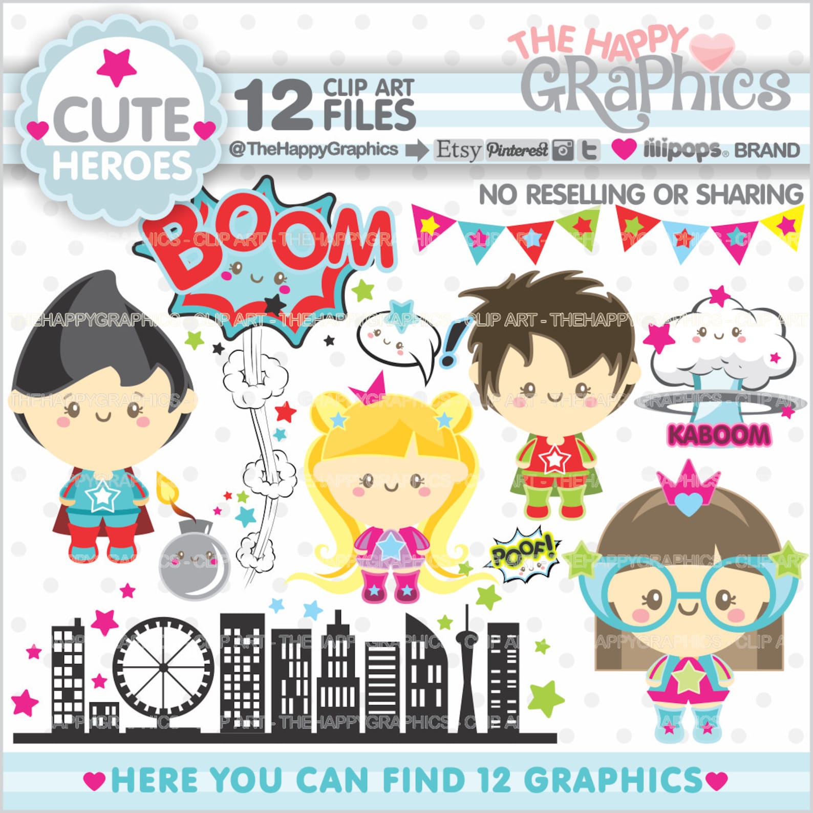 Superhero Clipart Hero Clipart COMMERCIAL USE Cute Clipart - Etsy