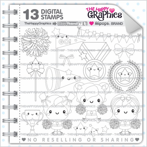 Girl Digi Stamp - Etsy