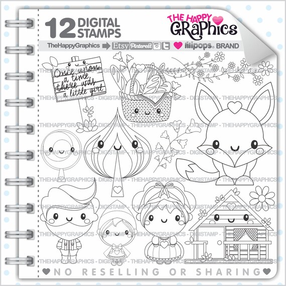 Red Riding Hood Digistamp, Digital Images, Digital Graphics, Digital ...