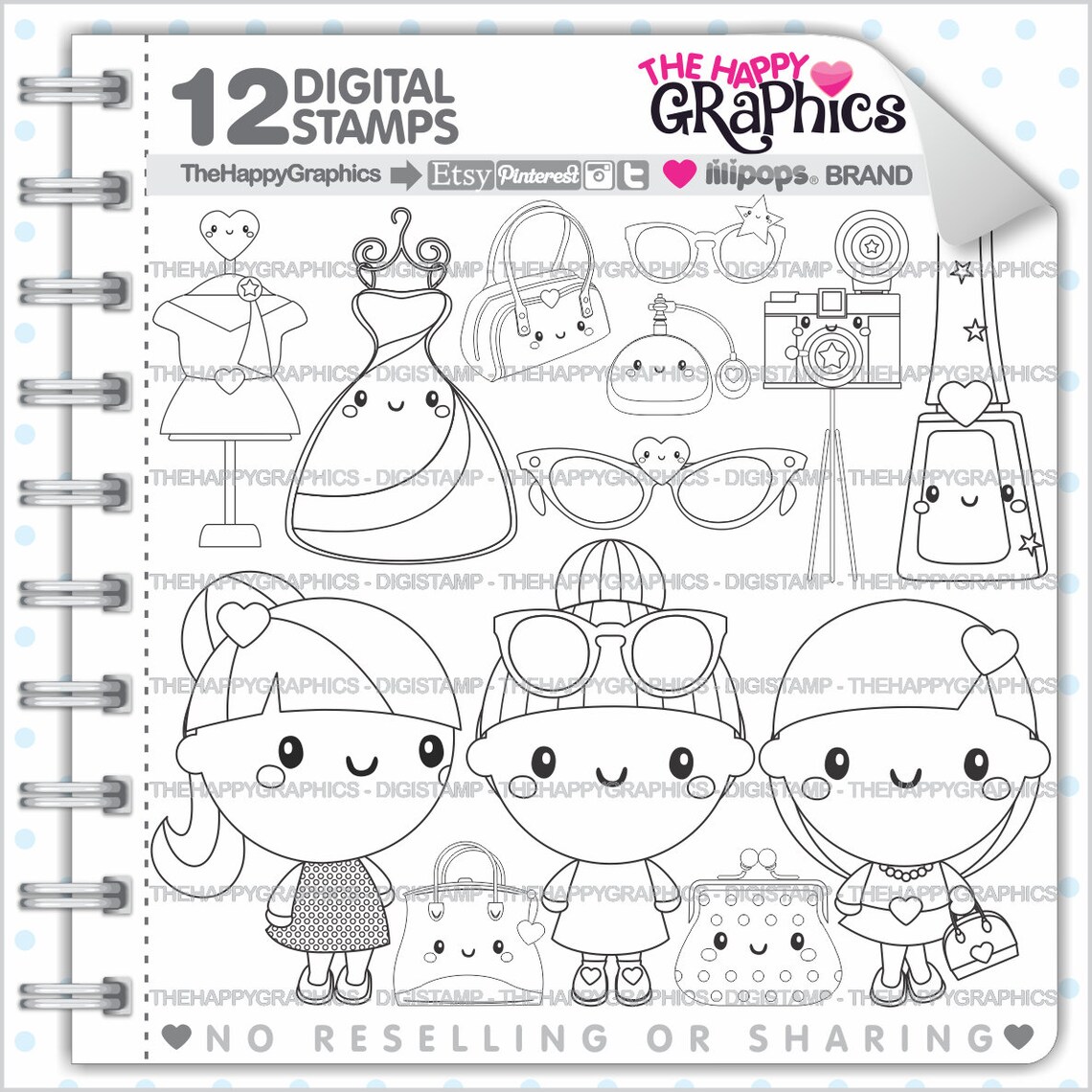 Model Stamp Model Digistamp COMMERCIAL USE Chic Stamp Chic - Etsy