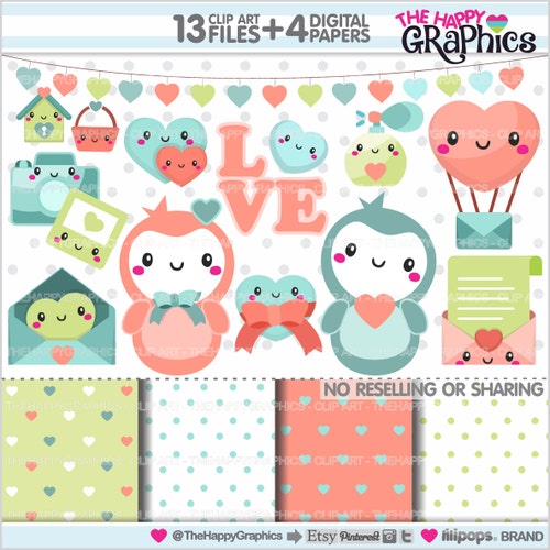 Valentine Pairs Clipart Commercial Use Vector Graphics - Etsy