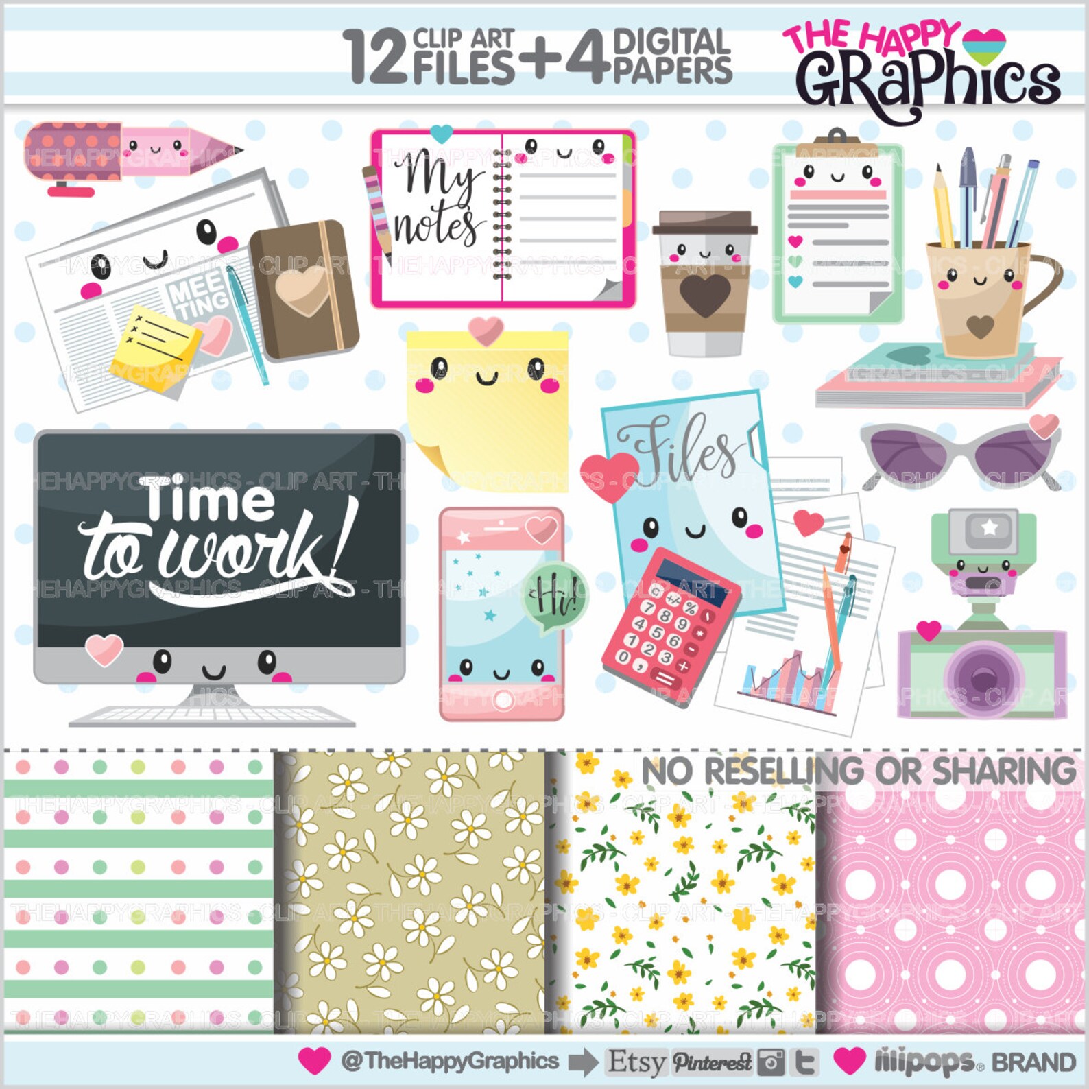 Office Stuff Clipart, Office Stuff Graphics, COMMERCIAL USE, Office ...