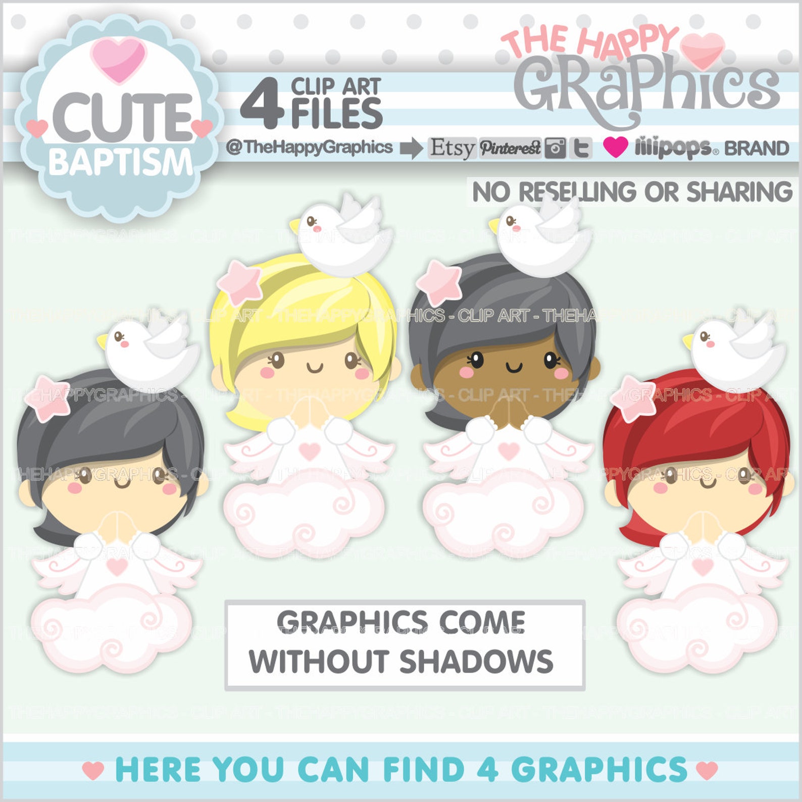 Baptism Clipart Baptism Graphics COMMERCIAL USE Angel - Etsy