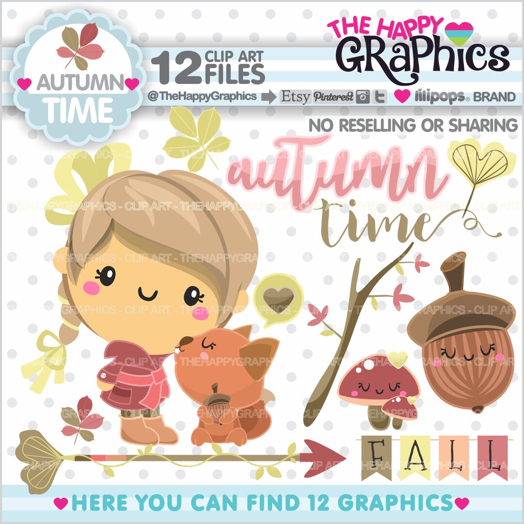 Autumn Clipart Autumn Graphics COMMERCIAL USE Planner - Etsy