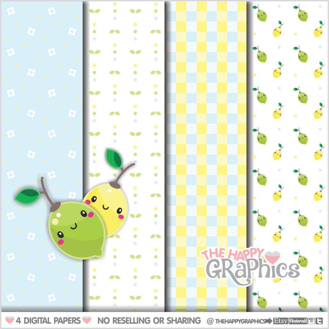 Lemon Pattern, Lemon Digital Paper, Fruit Paper, Fruit Pattern ...