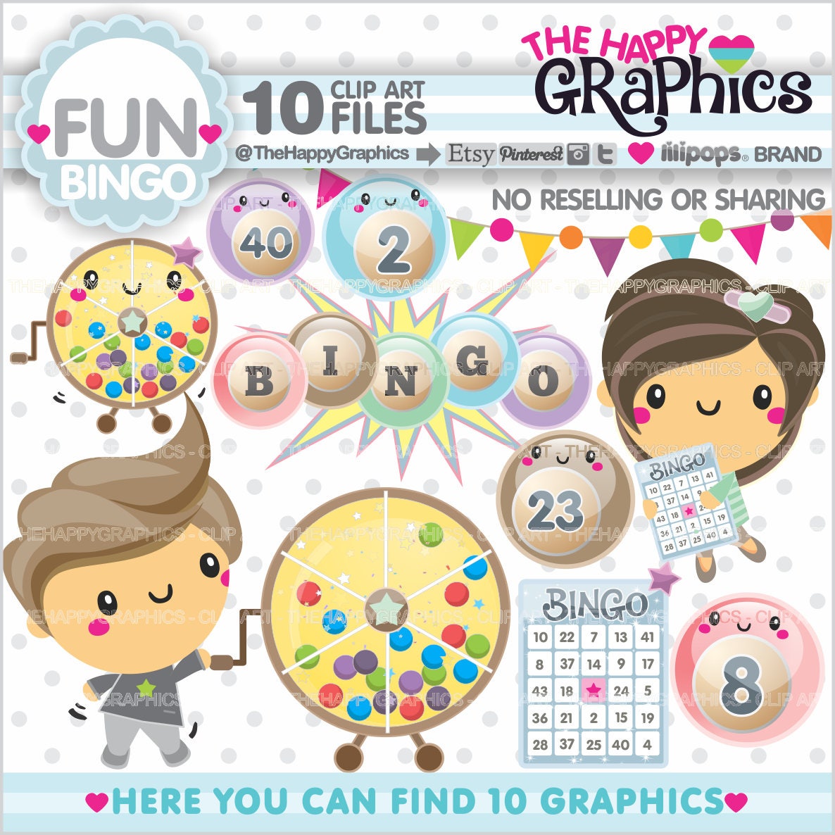 Bingo Clipart, Bingo Graphics, Commercial Use, Bingo Party, Game ...