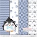 Penguin Digital Paper, COMMERCIAL USE, Penguin Pattern, Printable Paper ...