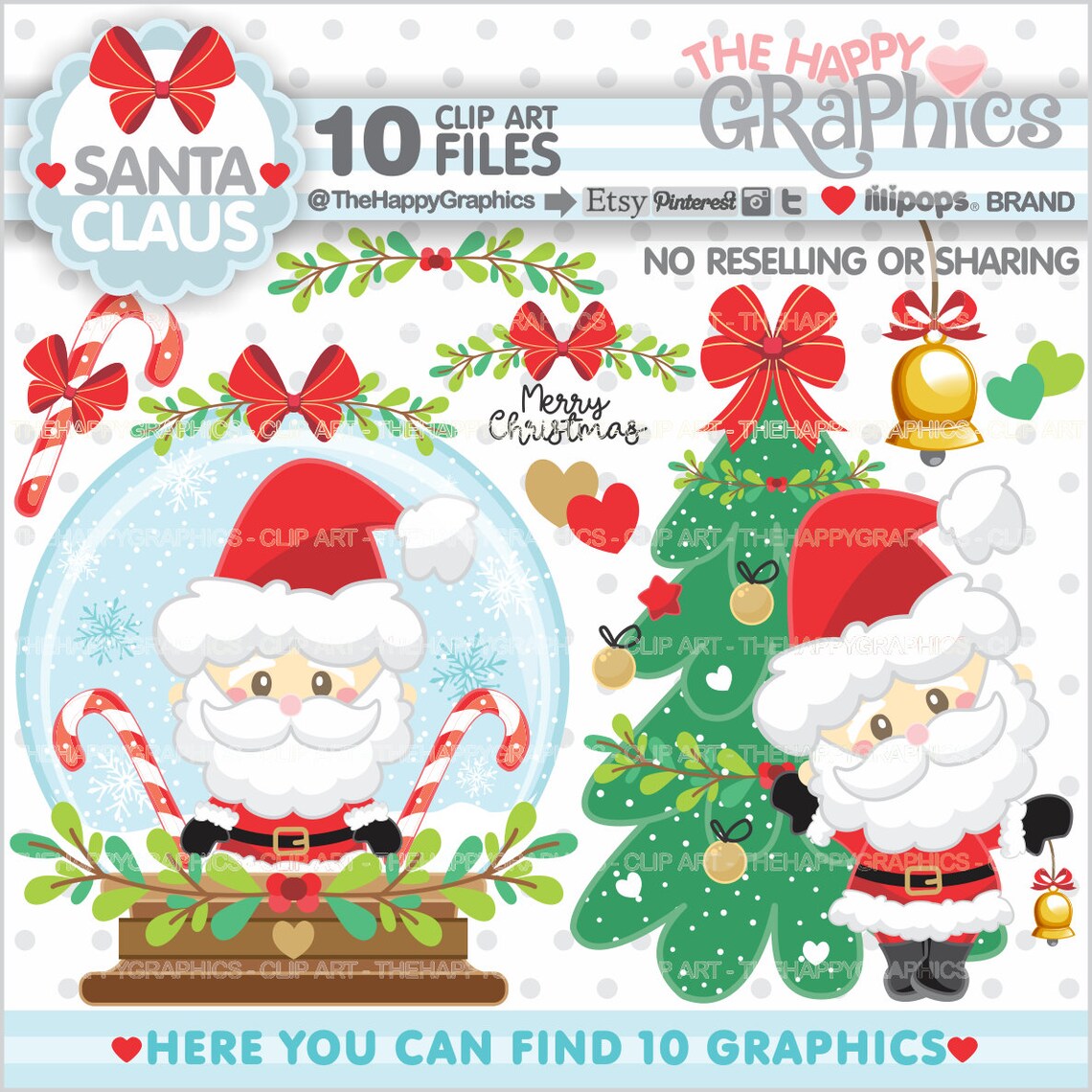 Santa Claus Clipart Christmas Clipart COMMERCIAL USE Noel | Etsy