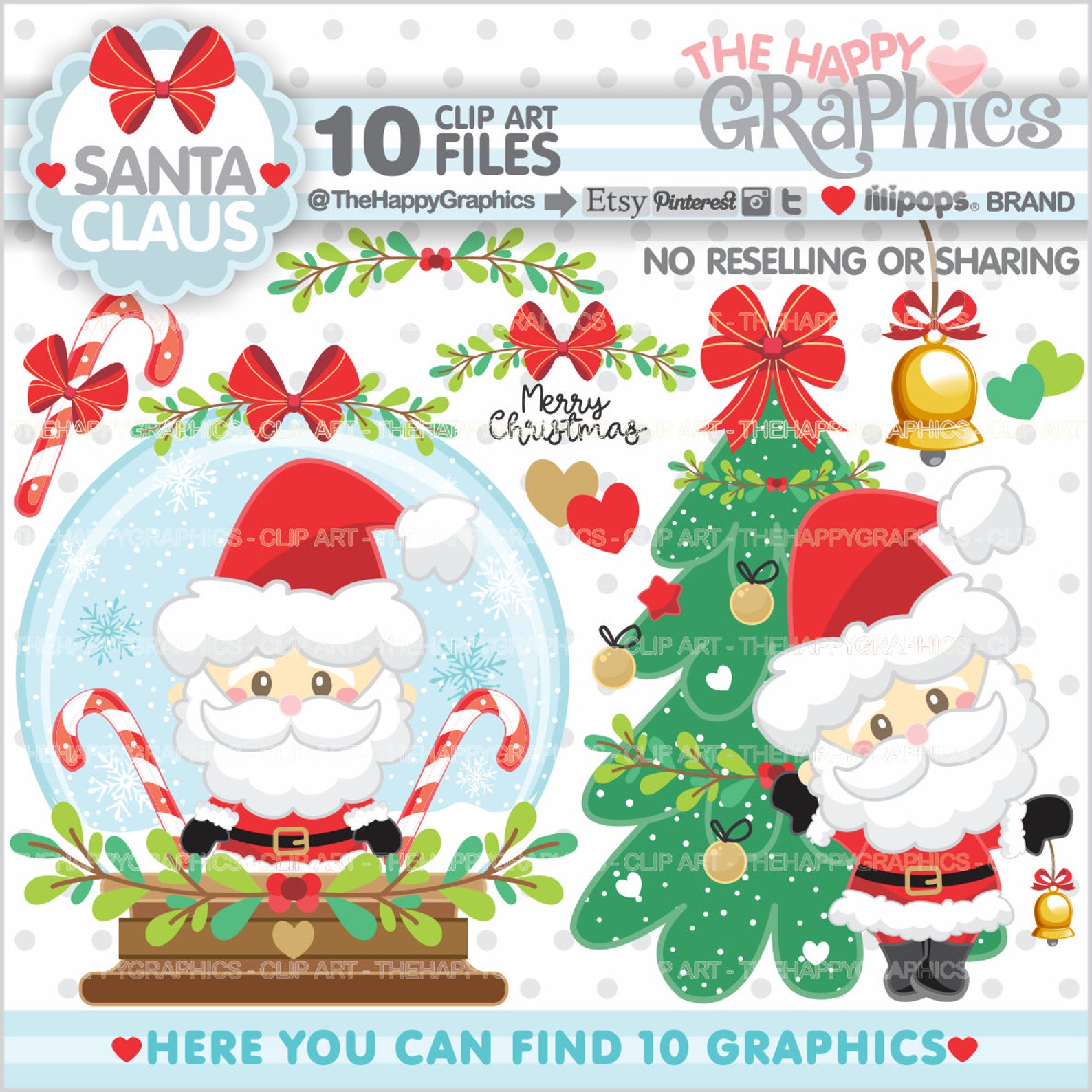 Santa Claus Clipart Christmas Clipart COMMERCIAL USE Noel | Etsy