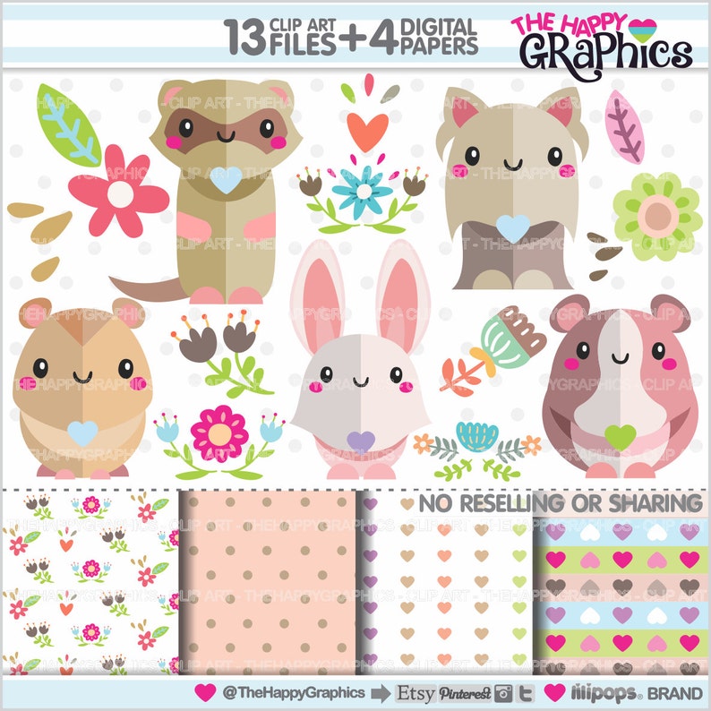 Spring Clipart Spring Graphics COMMERCIAL USE Animals | Etsy