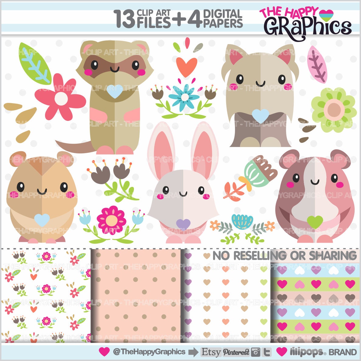 Spring Clipart Spring Graphics COMMERCIAL USE Animals | Etsy