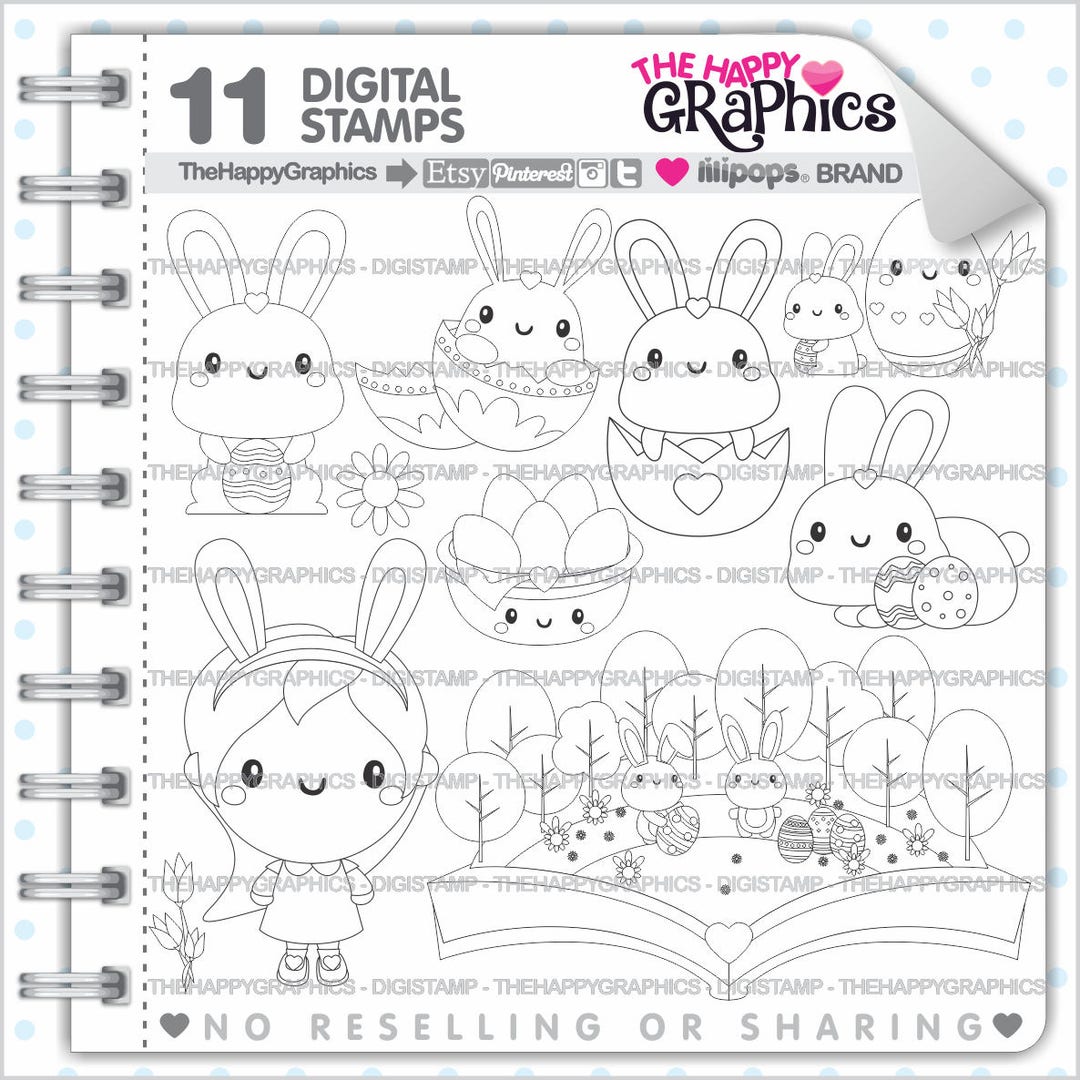 Rabbit Stamps, Commercial Use, Digi Stamp, Digital Image, Rabbit ...