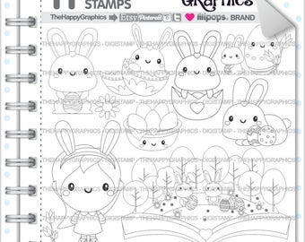 Easter Bunny Printable Coloring Page Digital Stamp - Etsy Canada