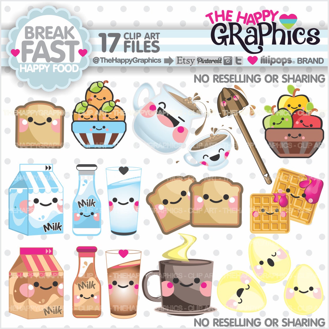 Breakfast Clipart Breakfast Graphics COMMERCIAL USE Food - Etsy
