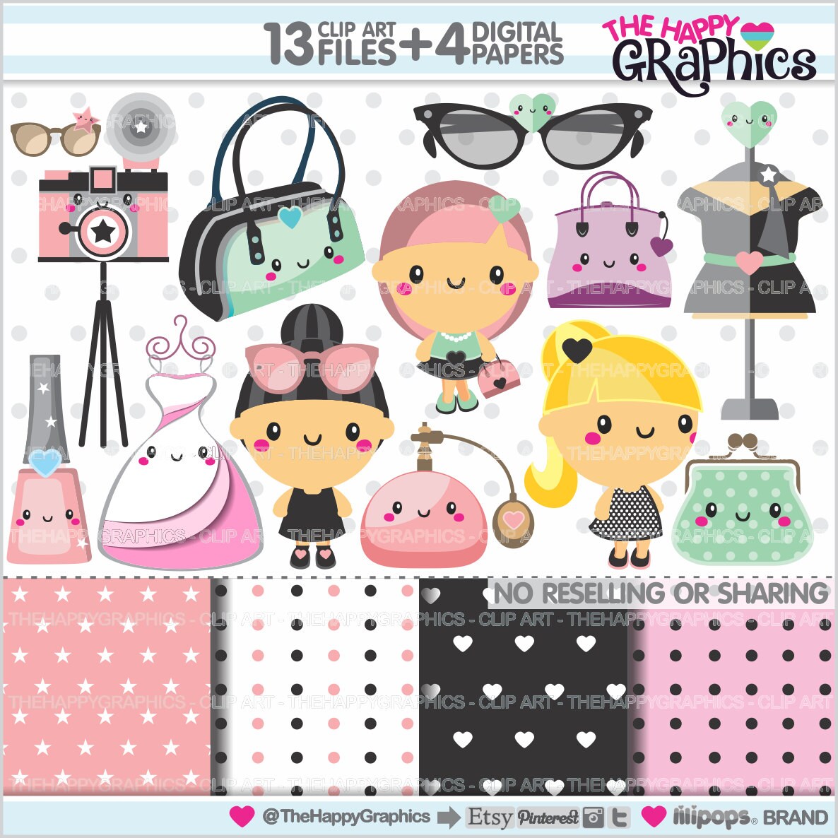 Models Clipart Models Theme Party COMMERCIAL USE Fashion | Etsy