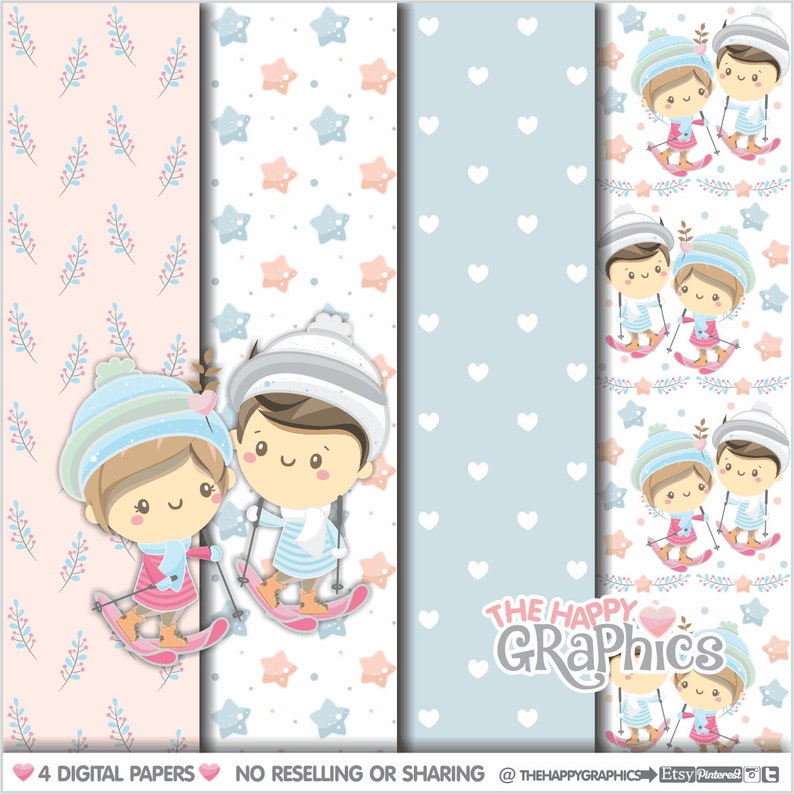 Winter Digital Paper Digital Paper COMMERCIAL USE Printable - Etsy