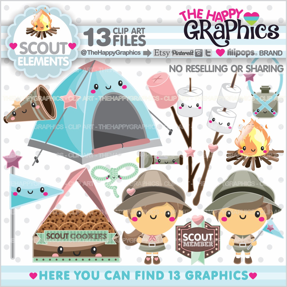 Scout Clipart Scout Graphic COMMERCIAL USE Planner | Etsy