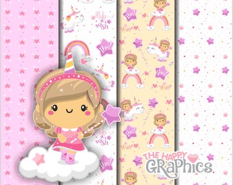 Unicorn Digital Paper COMMERCIAL USE Unicorn Pattern | Etsy