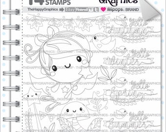 Beauty Chibi DIGITAL STAMP Instant Download - Etsy