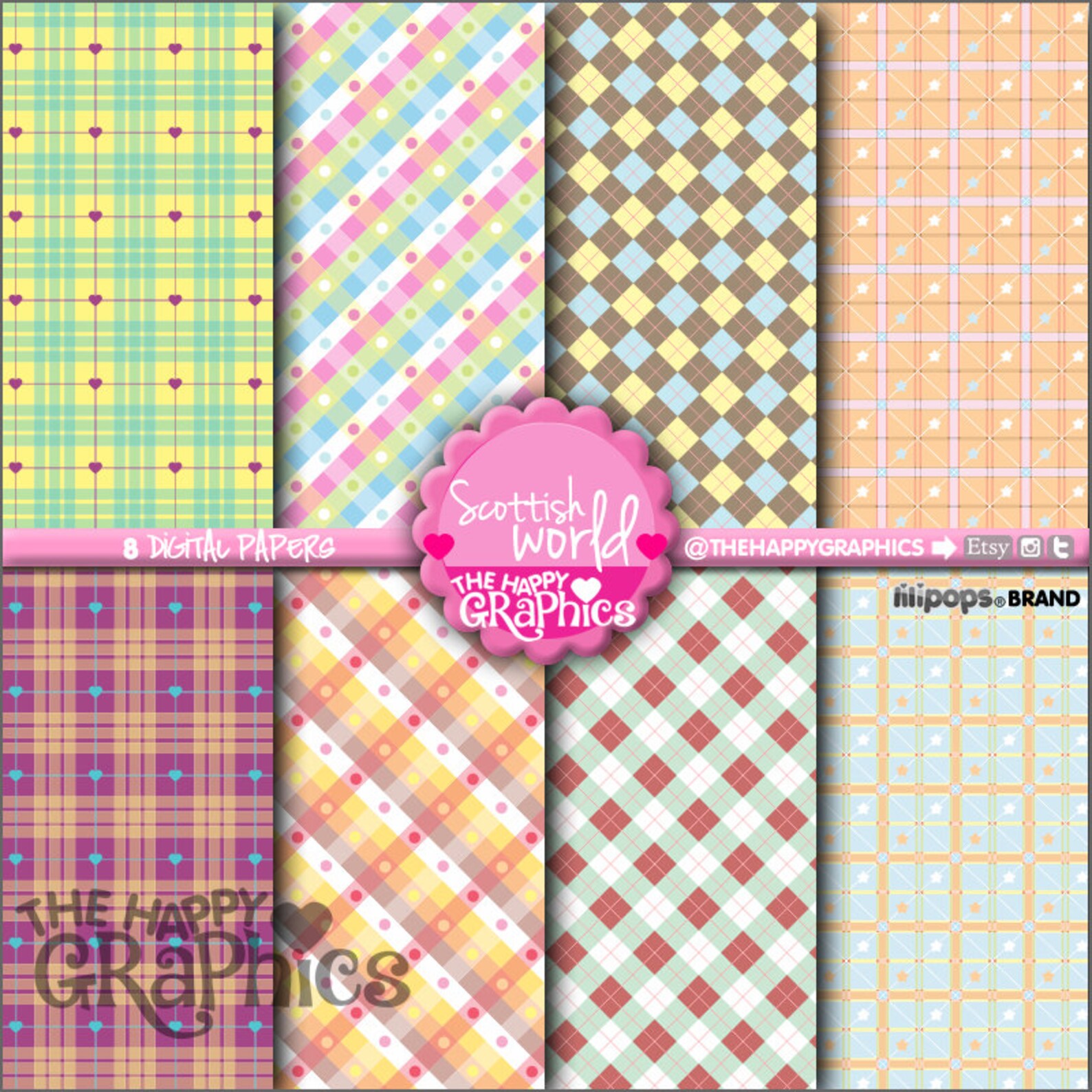 Scottish Digital Paper Printable Paper Cute Digital Paper - Etsy